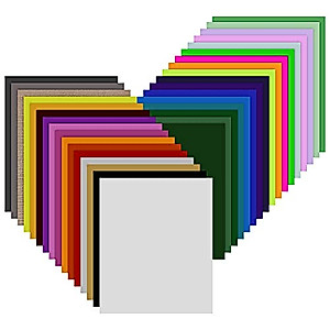 HTV Heat Transfer Vinyl Bundle - 43 Pack 12" x 10" PU Iron on Vinyl for T-Shirt, 32 Assorted Colors HTV Vinyl for Cricut, Silhouette Cameo or Heat Press Machine