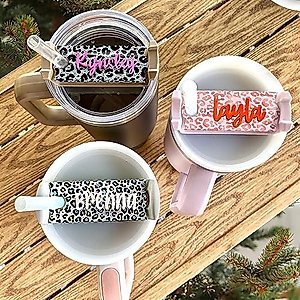 Personalized Colorful Leopard Tumbler Name Tag 40oz 30oz, Tumbler 40oz Personalized ID Tags, Custom Name Colorful Tags for Tumbler Cup Lids Name Plate