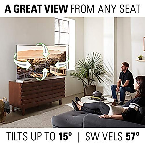 Sanus Premium Full Motion TV Wall Mount for TVs Up to 90" - Brushed Black Finish with FluidMotion™ Design for Smooth Extension, Swivel & Tilt