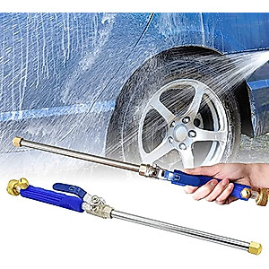 Buyplus Hydro Jet Power Pressure Washer Wand - Portable High Pressure Water Gun, Extendable Garden Hose Watering Sprayer with Nozzle Tips for Car Window Glass Washing