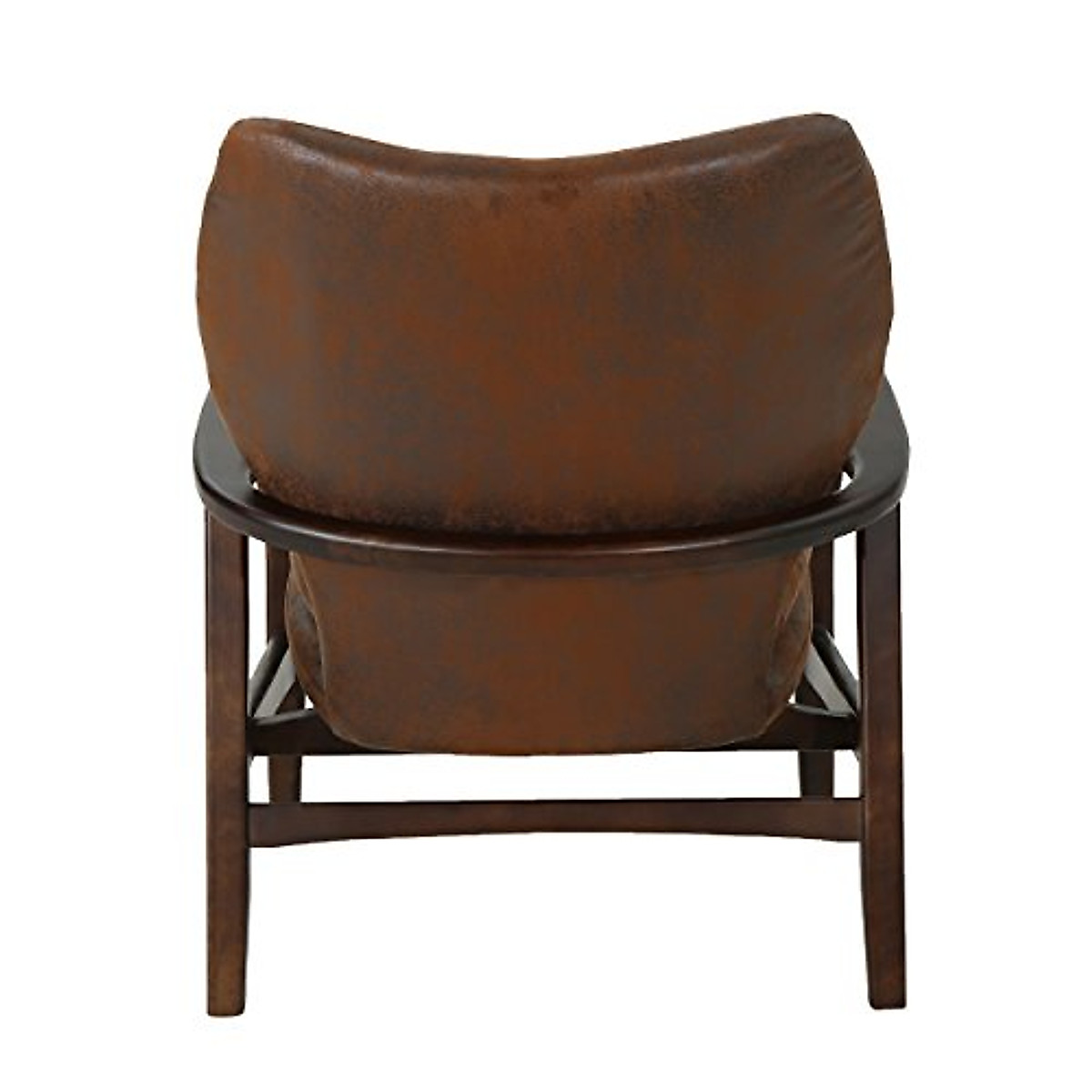 Christopher Knight Home Haddie Mid Century Modern Fabric Club Chair, Brown and Dark Espresso, 31.25D x 26.25W x 32.75H Inch