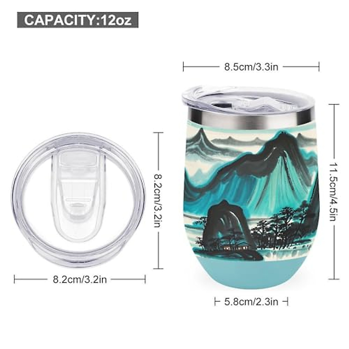OPTKSNCU 304 Stainless Steel Insulated Cup with Lid, Landscape Patterns Print Durable, And Easy to Clean – Ideal for Home, Office, And Gift Giving