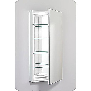 Robern PLM2040GRE Polished Edge, Classic Gray Interior, Electric ̶ Right Hinge PL Series 20" x 40" Flat Top Cabinet