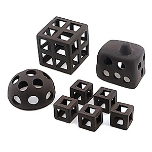 MY MIRONEY 8Pcs Ceramic Shelters Aquarium Ceramic Rock Cave Shelter Shrimp Betta Lizards Hideaway Breeding Cave Cubic Hideout Fish Tank Decor Ornament