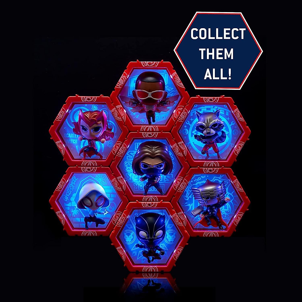 WOW! PODS Avengers Collection - Wakanda Forever Black Panther | Superhero Light-Up Bobble-Head Figure | Official Marvel Collectable Toys & Gifts,4 inches