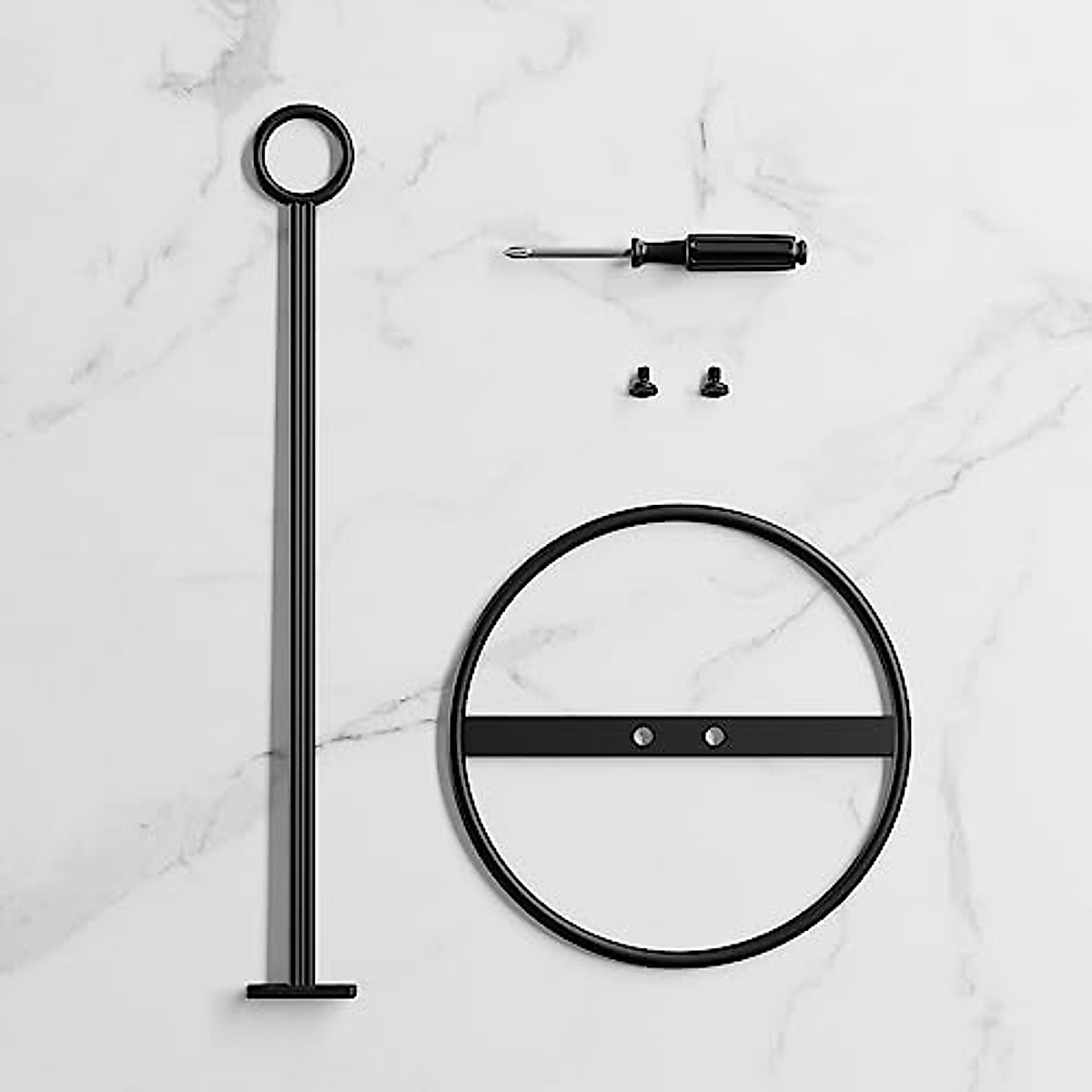 Black Paper Towel Holder Countertop, Kitchen Paper Towel Stand Holder for Kitchen Organization and Storage Standard and Large Size Rolls (Black)