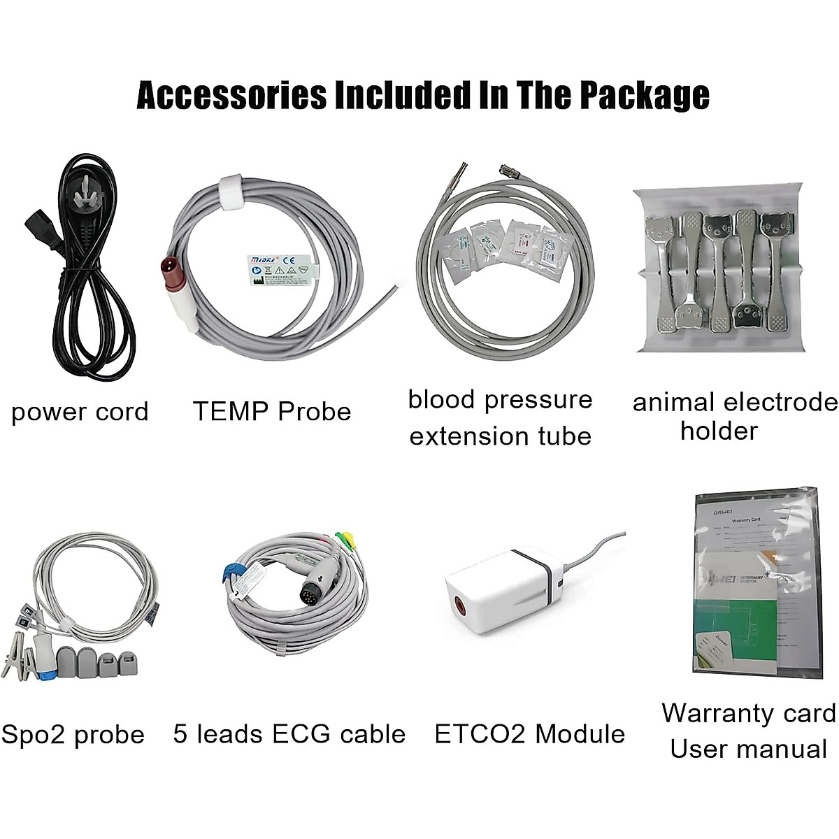 12.1-inch Display PET Vet Patient Monitor Multiparameter ICU Machine with ETCO2, Veterinary ECG, SPO2.HR, NIBP, RESP, Temp for Cat, Dog, Mouse, Animals Use