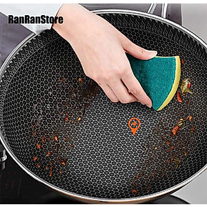 Cyrder Stainless Steel Frying Pan, honeycomb wok, 9 inch