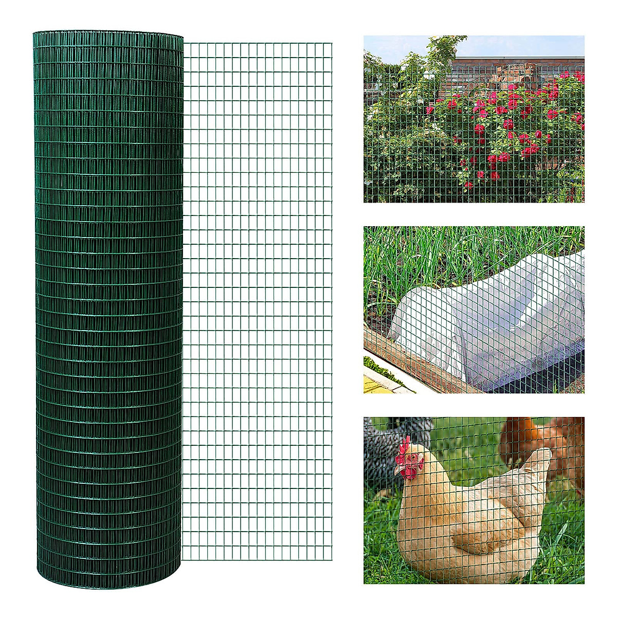 PawHut 98' L x 35.5" H Hardware Cloth, 1/2 x 1 Inch Wire Mesh Fence Netting Roll for Aviary, Chicken Coop, Rabbit Hutch, Animal, Garden Protection