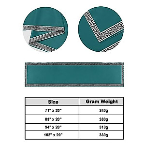 LOVE HOME DAY Bed Runner Black White Geometric Bedroom Bedding Scarves for King Size Bed, Teal 102x20In Bed Runners Scarf for Hotel Guestroom Wedding Room Decortions Abstract Greek Key Art