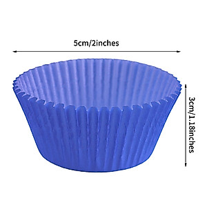 URATOT 100 Pieces Blue Cupcake Liners Cupcake Wrappers Baking Cups Cupcake Cases for Birthday, Wedding, Baby Shower, 2 Inches