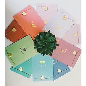 Lucky Feather Aries Zodiac Sign Constellation Pendant Necklace for Women, 14K Gold-Dipped with Adjustable 16” – 18” Chain