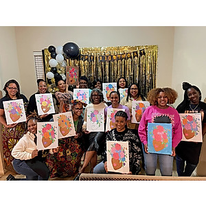 Essenburg Pre Drawn Canvas Flower Lady Paint Kit | Adult & Teen Sip and Paint Party Favor | DIY Date Night Couple Activity (S 8x10 CANVAS ONLY)