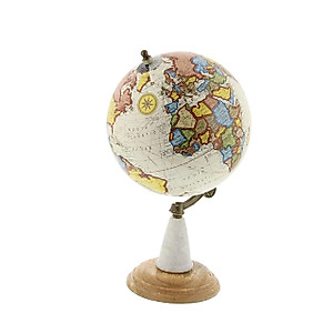 Deco 79 Mango Wood Globe, 8" x 8" x 14", White