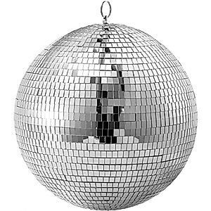 Suwimut 12 Inch Mirror Disco Ball Hanging Disco Lighting Ball with Hanging Ring for Party or DJ Club Stage, Bar, Wedding, Holiday Decoration (Silver)