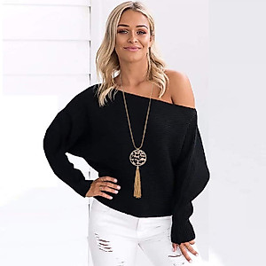 LENOOCLE Long Necklace for Women Tassel Pendant Necklace Leaf Necklace Leopard Print Leather Y Shape Lariat Sweater Necklace Set