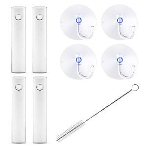 Window Propagation Stations (Set of 4) | Easy to Install Plant Propagation Tubes with Suction Cups - No Nails | Hanging Propagation Station | Gifts for Plant Lovers | Hanging Terrarium