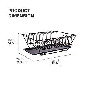 JUNXIAN Dish Rack Household Dish Drying Rack Kitchen Countertop Utensil Organizer Storage Kitchen Dishware Storage Stand Dish Containers(A)