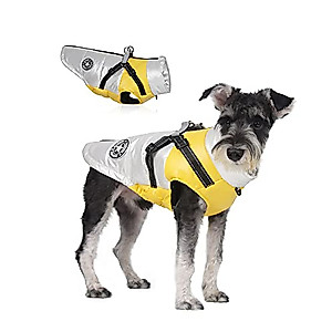 Dog Winter Coat, Padded Vest Dog Jacket - Reflective and Warm Zip Up Dog Vest Interlayer Cotton Jacket with Harness - Waterproof Dog Winter Clothes, Snowproof Dog Vest for Small and Medium Dogs