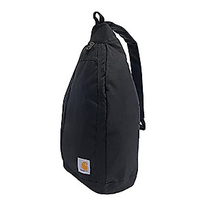 Carhartt Mono Sling Backpack, Unisex Crossbody Bag for Travel and Hiking, Black & Women's Rugged Canvas Wallets, Available in Multiple Styles & Colors, Nylon Duck Lay-Flat Clutch (Black), One Size