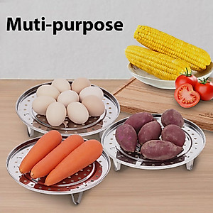 yiqqplos Premium Steamer Rack Stainless Steel Removable Leg Steamer Basket & Canning Rack for Pot, Pressure Canner, and Steamer Pot Pans (9.45 Inch)