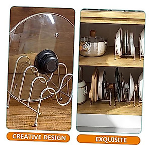 Alipis 3pcs Three Layer Pot Lid Rack Mug Organizer Tabletop Organizer Cutting Board Stand Chopping Board Pan Cover Organizer Plate Storage Pot and Lid Organizer Restaurant Pot Lid Holder