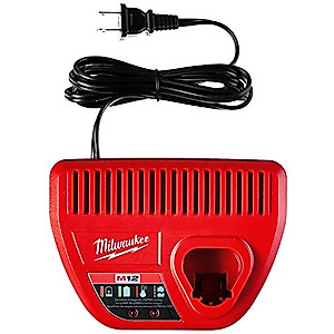 Milwaukee Genuine OEM 48-59-2401 M12 Lithium Ion 12 Volt Battery Charger w/LED Indicating, Red