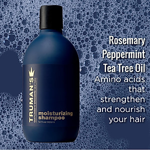 Truman's Gentlemen's Groomers Mousturizing Shampoo - Soothing Peppermint Scent - Long Lasting Daily Use Shampoo - 12oz