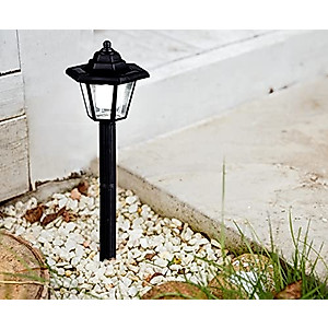 LAUREL CANYON 4 Pack Solar Pathway Lights, LED Bulbs Solar Walkway Lights Auto On/Off, Outdoor Landscape Lights for Garden, Lawn, Path, Yard Black