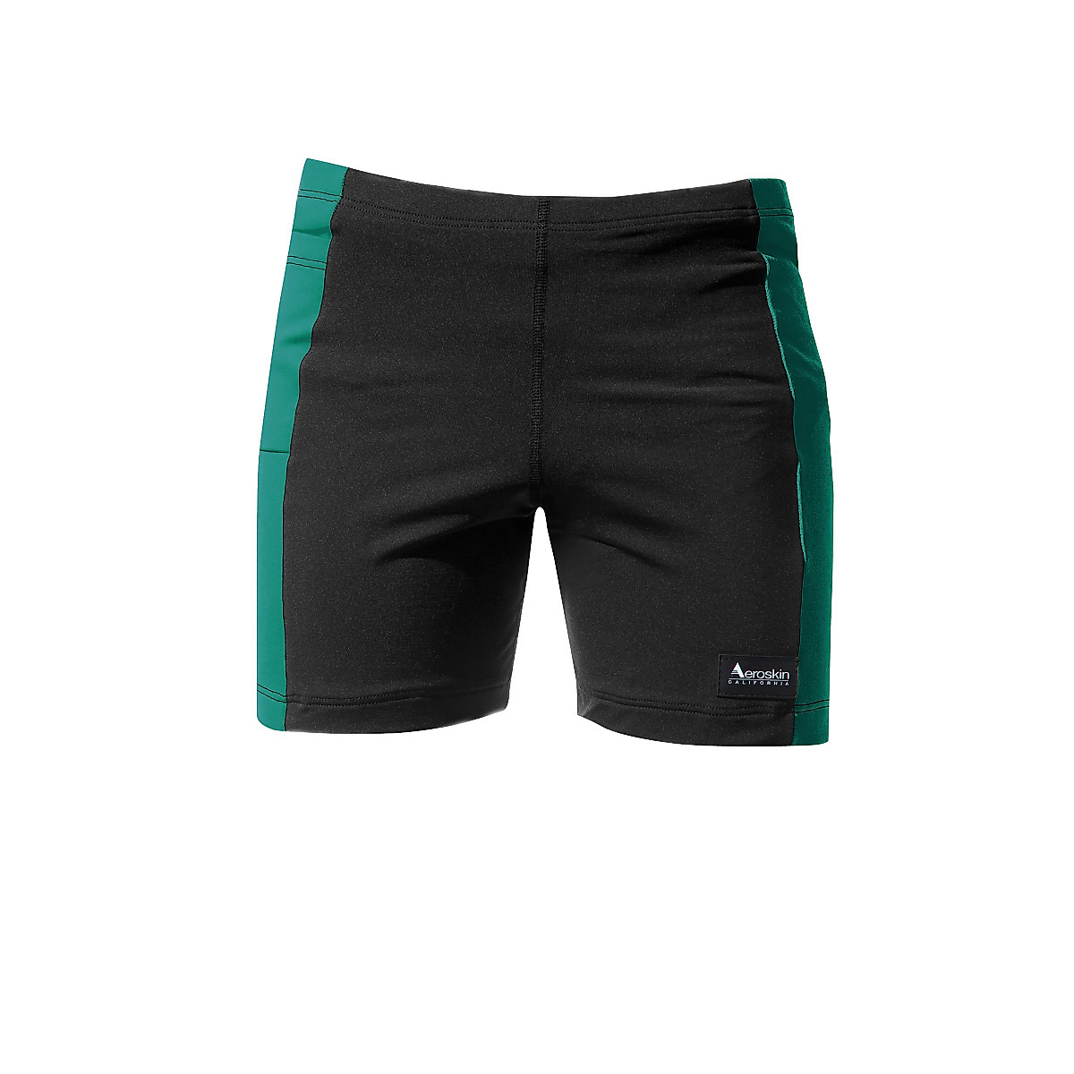 Aeroskin Polypropylene Swim Shorts with Color Side Stripes and Side Pocket (Black/Teal, XXX-Large)