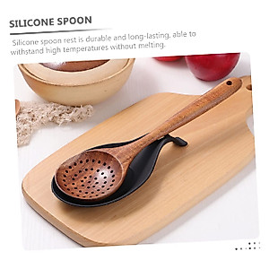 DOITOOL grill utensil holder cooking utensil holder clean spoon holder tea spoon rest teaspoon rest spoon rest black chopstick holder tableware rest ladle rest dripping water