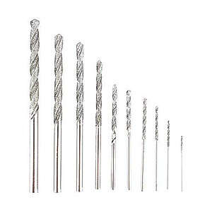 Acogedor 10Pcs Diamond Tipped Drill Bit Set Twist Drill Bits for Glass Tile Stone, 0.8mm / 1.0mm / 1.2mm / 1.5mm / 1.8mm / 2.0mm / 2.5mm / 3.0mm / 3.5mm / 4.0mm