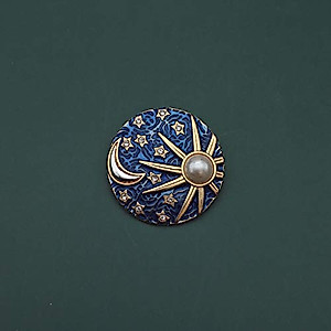 luosh Sky Blue Star Moon Sun Star Galaxies Brooches Pin Badges Planet Enamel Lapel Pins for Clothing Bags Backpacks Jackets Hat