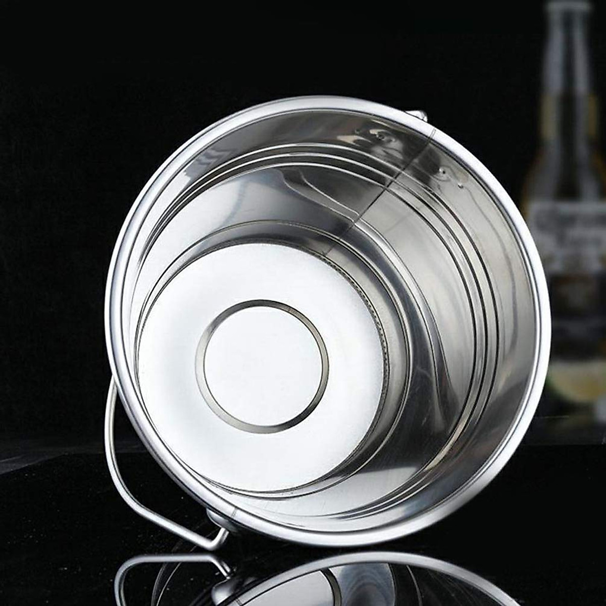 DOITOOL Stainless Steel Ice Bucket Small Metal Buckets Champagne Wine Bucket Small Pails with Handles for Party Favors Candy Centerpieces Bar Supplies Without Borneol