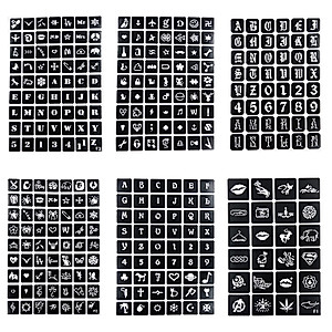 778pcs Temporary Tattoos Stencils, 20 Sheets Reusable Boys and Man Glitter Tattoo Kit Templates Face Painting Stencil Body Design Stencil Pack for Adults Girls Women Kids Teenager Adultssigns Man