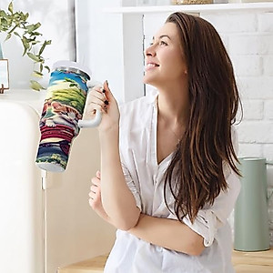 RPLIFE Kittens Wagon 40 Oz Tumbler, Stainless Steel Tumbler with Straw, Tumblers for Women