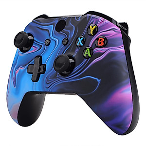 eXtremeRate Origin of Chaos Patterned Front Housing Shell Case, Soft Touch Faceplate Cover Replacement Kit for Xbox One S & One X Controller (Model 1708) - Controller NOT Included