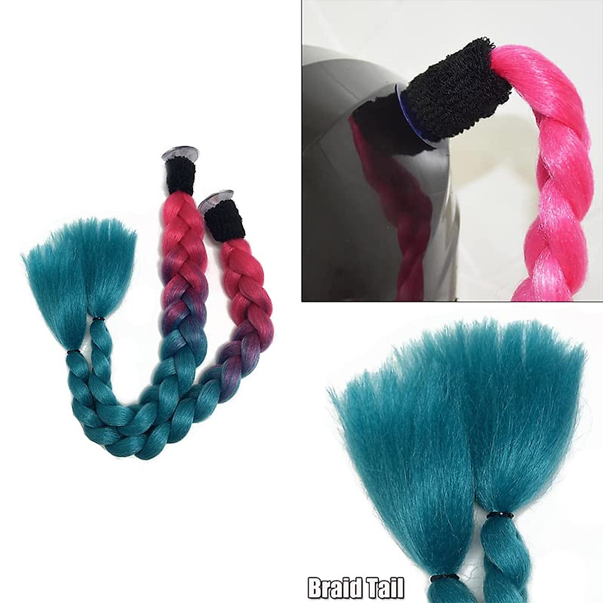 2 Psc Helmet Pigtail Motorcycle Helmet Ponytail Bicycle Helmet Braids Hair Tails for Any Helmets Decorations Cup Reusable (G)