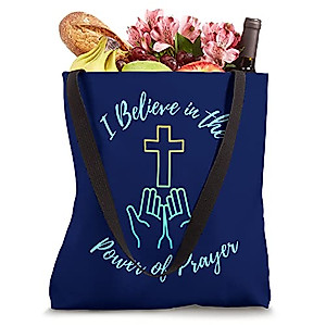 Power Of Prayer Christian Faith & Cross Religious Tote Bag