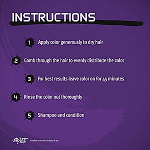 Splat Midnight Violet Semi Permanent Hair Dye Kit for Blondes, 1 Application, Includes Deep Reconstructor Conditioner, Lasts 30 Washes, No Bleach Required, Vegan & Cruelty Free Hair Color