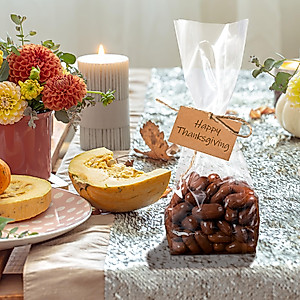 APQ Clear Gusseted Poly Bags, 4 x 2 x 10 Inch. Pack of 100 Gusseted Plastic Bags 1 Mil Thick for Favors with Open Top. Clear Plastic Bags for Packaging Cookies, Popcorn, Candies, Homemade Bread