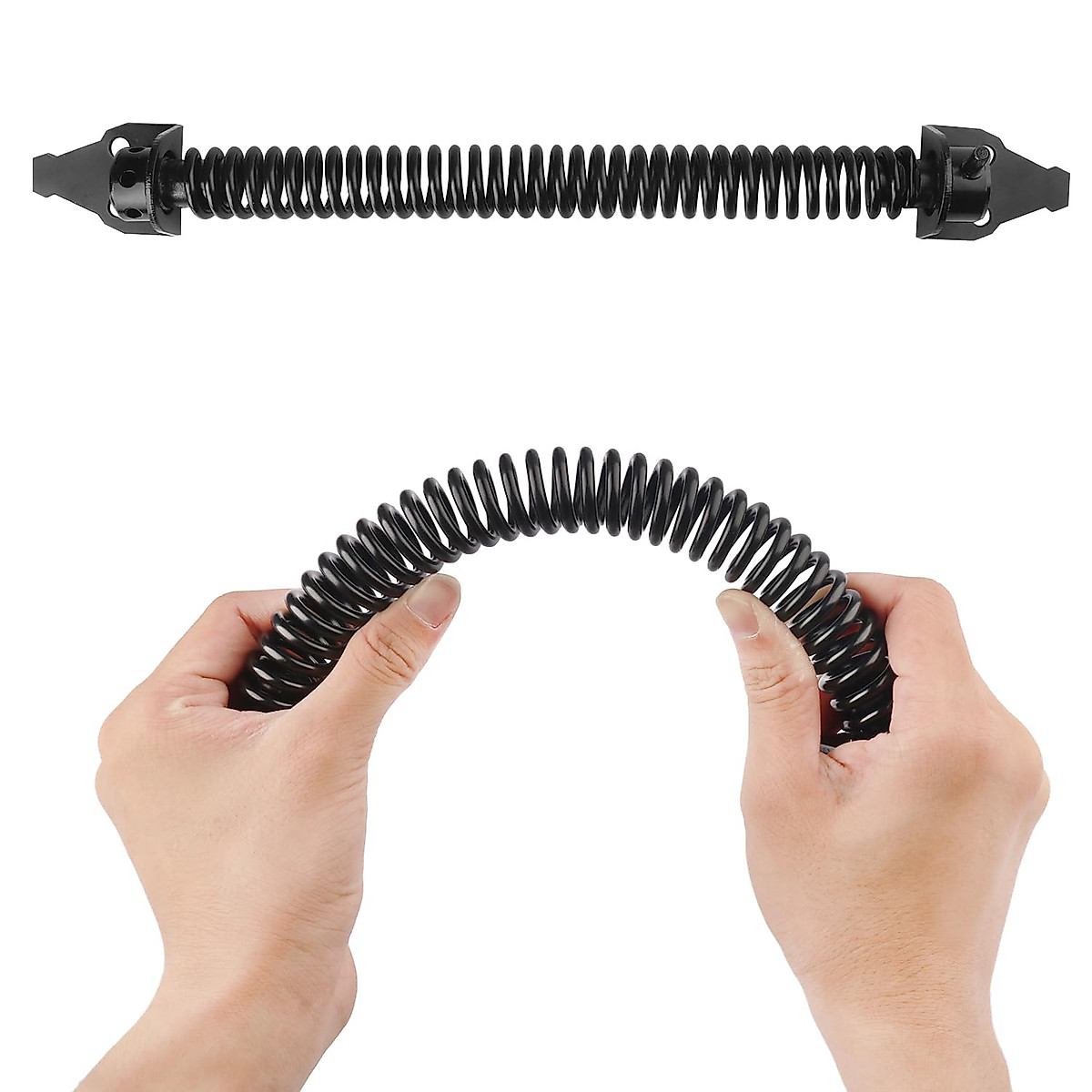 2 Pack 14 Inch Heavy Duty Self Closing Fence Gate Spring, Adjustable Automatic Gate Closure Hardware for Outdoor Wooden Gate and Vinyl Fence, Carbon Steel with Black Powder Coating, by GENHAKON