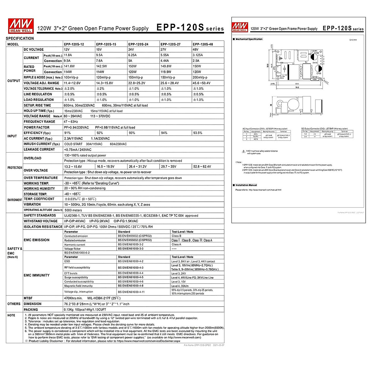 DrapeMania EPP-120S-12 Compact 12V 9.5A 114W Industrial DIN Rail Power Supply, 141.6W Peak, -22°F to +185°F Wide Temperature, 91% Efficiency, Dual EMC Class I & II, Full Protection for Automation