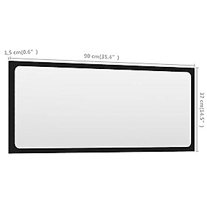 AJSEOYBS Bathroom Mirror,Medicine Cabinet with Lights,Medicine Cabinet with Lights Suitable for Bathrooms, Bedrooms, Over The Toilet Black 35.4"X0.6"X14.6" Engineered Wood