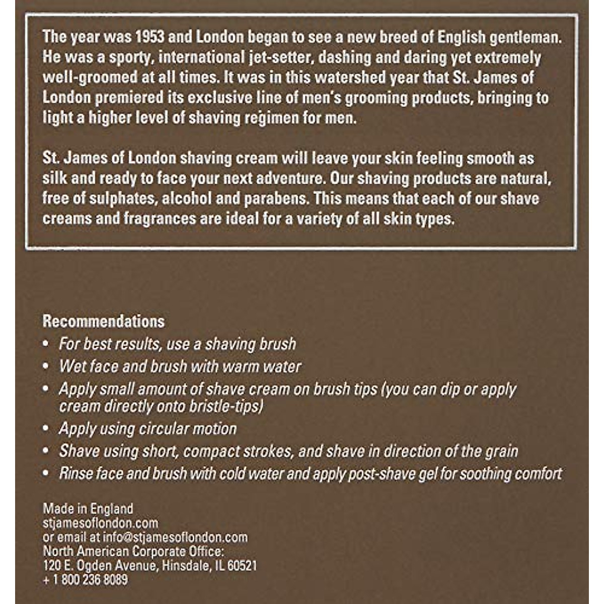 St James of London Mandarin & Patchouli Shave Cream Jar, 5.07oz