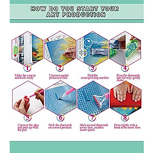 Diamond Painting Kits for Adults and Kids,The Moon and Flowers Under The Stars 5D DIY Diamond Painting 12x16Inch