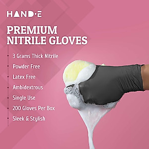 Hand-E Touch Disposable Grey Nitrile Gloves X Large -200 Count, Latex Free Medical Gloves