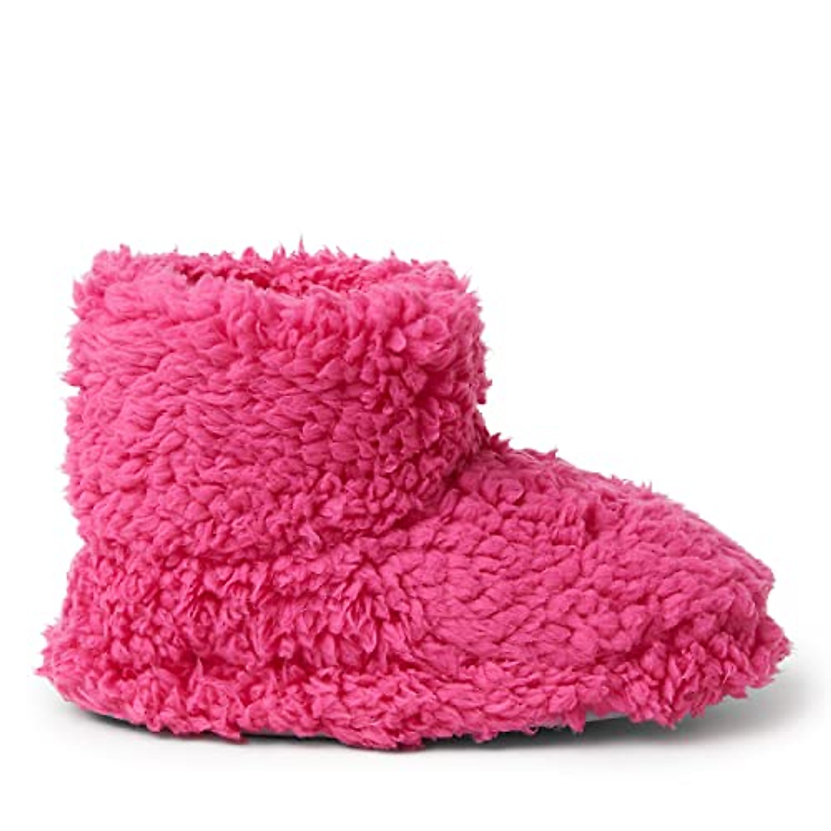 Dearfoams Kids Tate Washable Fuzzy Bootie Slipper, Paradise Pink, US 7-8 Unisex Toddler