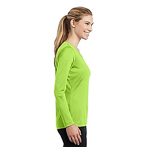 Long Sleeve V-Neck Tee (LST353LS) Lime Shock, M