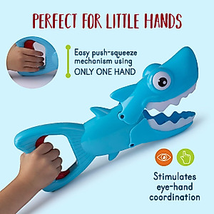 Hoovy Bath Toys Fun Baby Bathtub Toy Shark Bath Toy for Toddlers Boys & Girls Shark Grabber with 4 Toy Fish Included (Shark Grabber)